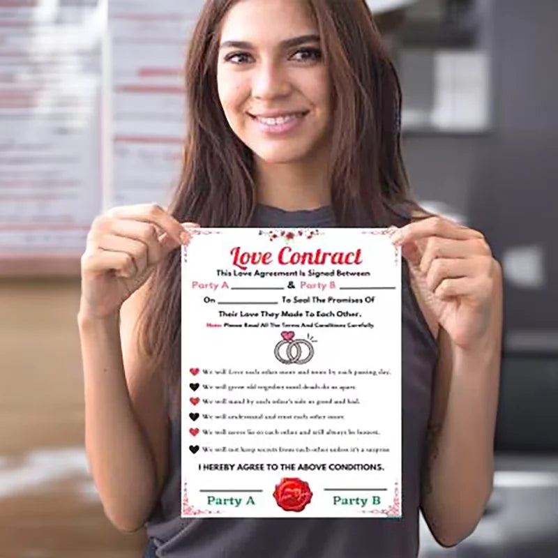 Love Agreement Valentine Gift | Paper, Contract, Marker – Giftech Global